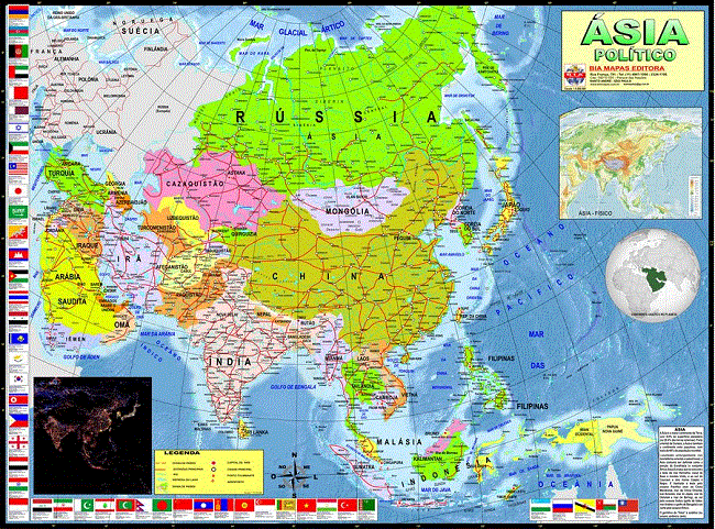 Mapa Ásia Político | LojaApoio