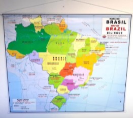 Banner Mapa Brasil Bilíngue em Português e Inglês Acabamento em Lona ...