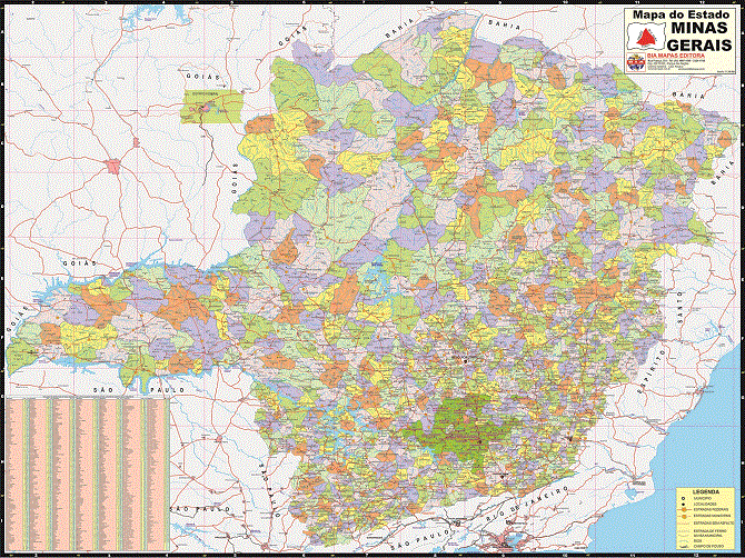 Mapa Estado Minas Gerais Político E Rodoviário Lojaapoio