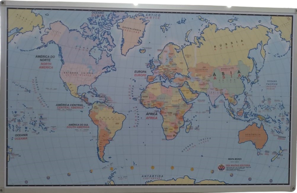 Mapa Mundial Detalhado Em Ingles Canal Inglês De Mapa Político Da