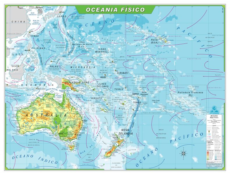 Mapa Fisico Da Oceania