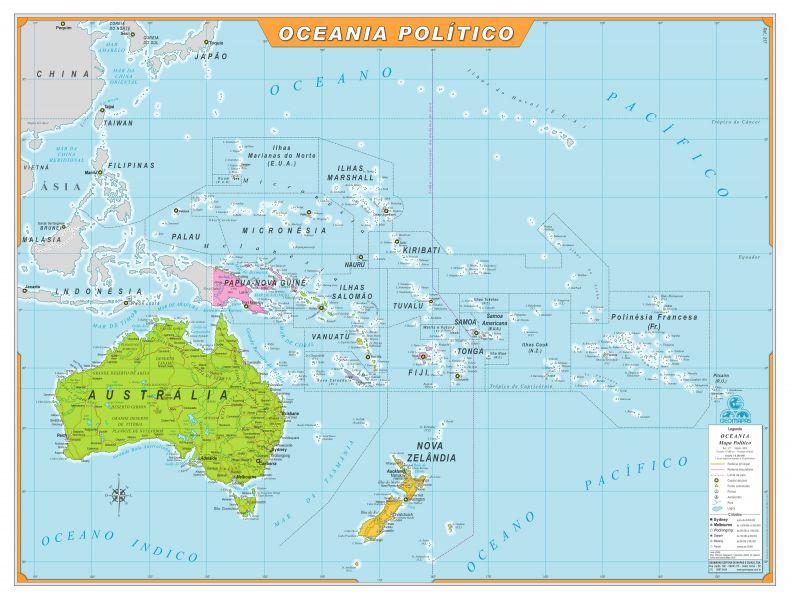 Mapa Oceania Político | LojaApoio