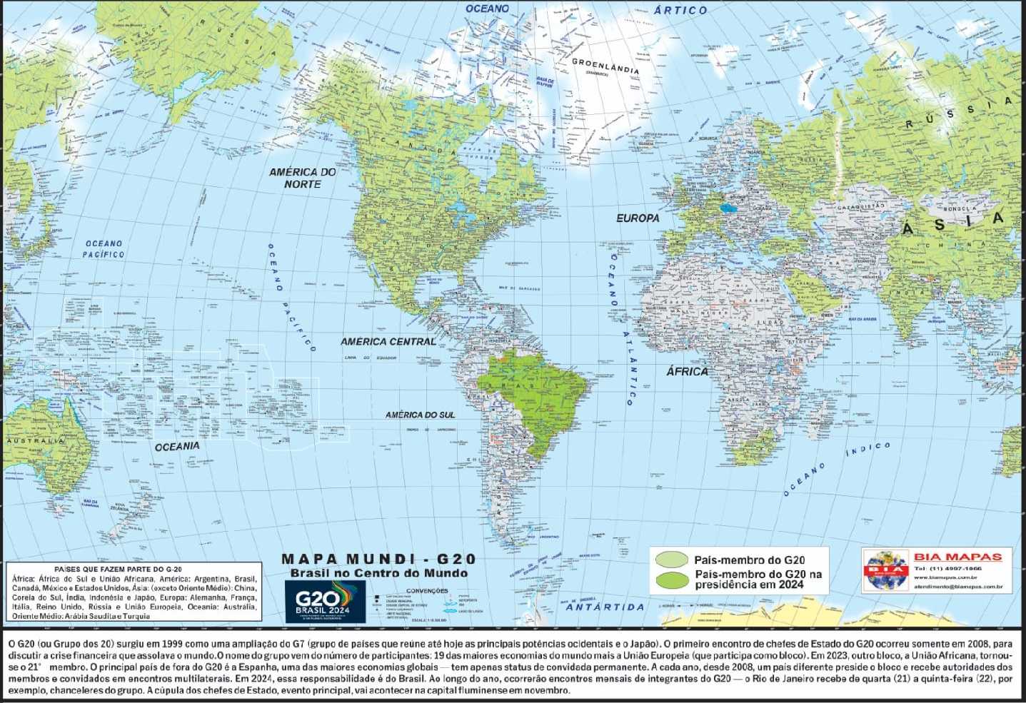 Mapa Mundi G-20 | LojaApoio
